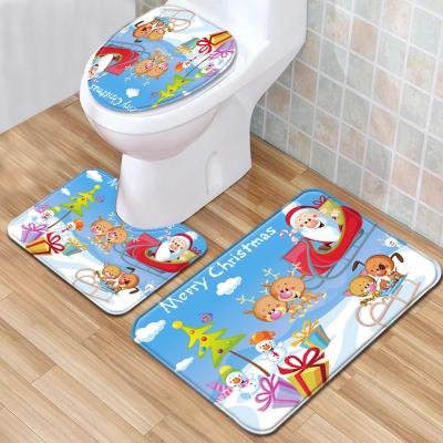Cina Il Natale coperta del bagno di tre pezzi ha messo le coperture del coperchio della toilette 50*80cm in vendita