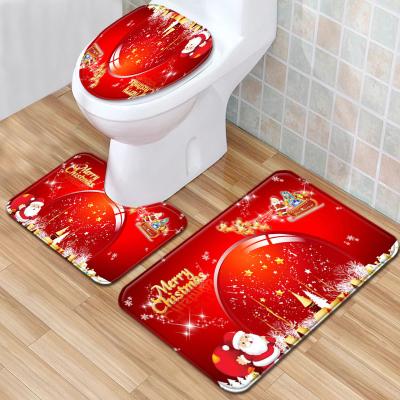Cina Il Natale coperta del bagno di tre pezzi ha messo le coperture del coperchio della toilette 50*80cm in vendita
