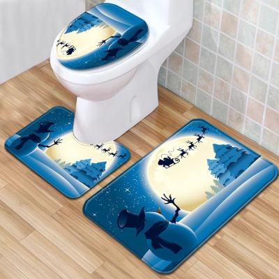 Cina Il Natale coperta del bagno di tre pezzi ha messo le coperture del coperchio della toilette 50*80cm in vendita