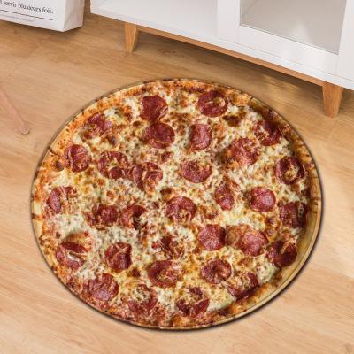 China Pizza Biscuit Circular Area Rugs Computer Chair Floor Mat for sale
