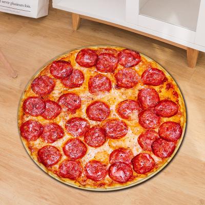 China Pizza Biscuit Circular Area Rugs Computer Chair Floor Mat for sale