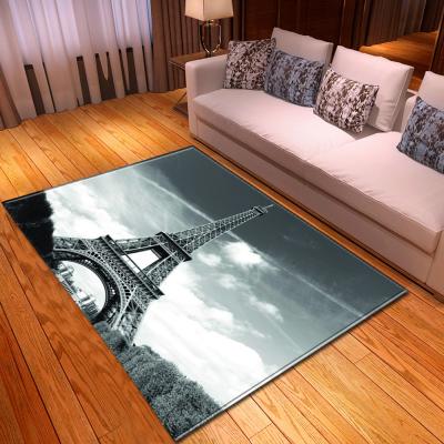 China Retro Paris Tower Pink Flower Carpet with Printed Crawling Pad for sale