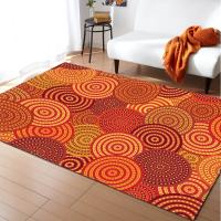China Customizable Round Non-Slip Checkered Carpet 100% Polyester Machine Washable for sale