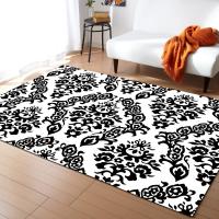 China Customizable Round Non-Slip Checkered Carpet 100% Polyester Machine Washable for sale