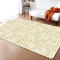 China Customizable Round Non-Slip Checkered Carpet 100% Polyester Machine Washable for sale