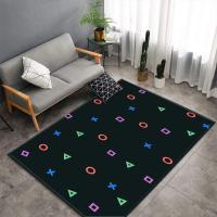 China Customizable Round Non-Slip Checkered Carpet 100% Polyester Machine Washable for sale