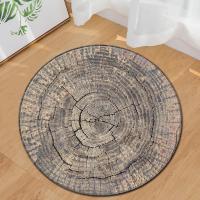 China Custom Size Round Polyester Carpet Rug 80cm 120cm Marble Pattern Floor Mat for Bedroom Office for sale