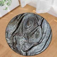 China Custom Size Round Polyester Carpet Rug 80cm 120cm Marble Pattern Floor Mat for Bedroom Office for sale