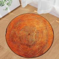 China Custom Size Round Polyester Carpet Rug 80cm 120cm Marble Pattern Floor Mat for Bedroom Office for sale