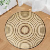 China Custom Size Round Polyester Carpet Rug 80cm 120cm Marble Pattern Floor Mat for Bedroom Office for sale
