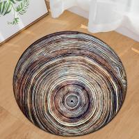 China Custom Size Round Polyester Carpet Rug 80cm 120cm Marble Pattern Floor Mat for Bedroom Office for sale