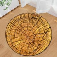 China Custom Size Round Polyester Carpet Rug 80cm 120cm Marble Pattern Floor Mat for Bedroom Office for sale