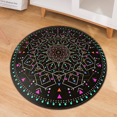 China Modern Minimalist Printed Chair Floor Mat Round Office Computer Floor Mat for sale