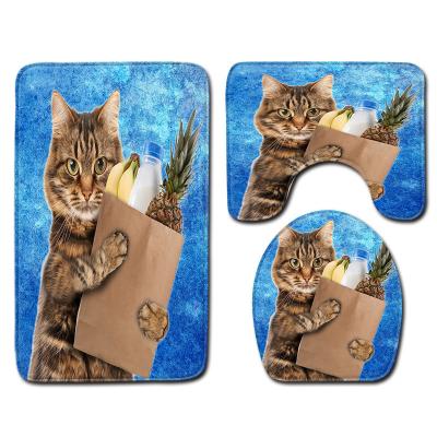 Cina Insieme sveglio creativo della copertura del carro armato della toilette del cane di Cat Toilet Mat Set Personalized in vendita