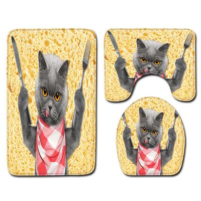 Cina Insieme sveglio creativo della copertura del carro armato della toilette del cane di Cat Toilet Mat Set Personalized in vendita