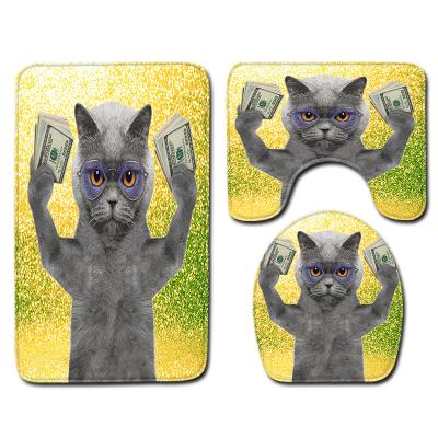 Cina Insieme sveglio creativo della copertura del carro armato della toilette del cane di Cat Toilet Mat Set Personalized in vendita