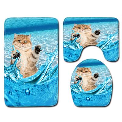 Cina Insieme sveglio creativo della copertura del carro armato della toilette del cane di Cat Toilet Mat Set Personalized in vendita