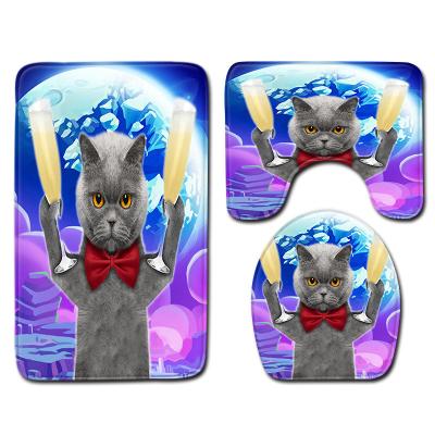 Cina Insieme sveglio creativo della copertura del carro armato della toilette del cane di Cat Toilet Mat Set Personalized in vendita