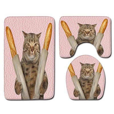 Cina Insieme sveglio creativo della copertura del carro armato della toilette del cane di Cat Toilet Mat Set Personalized in vendita