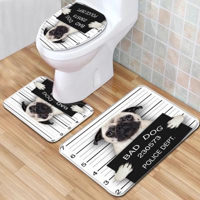 Cina Insieme sveglio creativo della copertura del carro armato della toilette del cane di Cat Toilet Mat Set Personalized in vendita