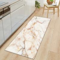 China Custom Size Polyester Marble Pattern Kitchen Floor Mat 40x120cm Long Square Doormat for sale