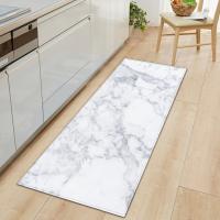 China Custom Size Polyester Marble Pattern Kitchen Floor Mat 40x120cm Long Square Doormat for sale