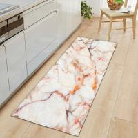 China Custom Size Polyester Marble Pattern Kitchen Floor Mat 40x120cm Long Square Doormat for sale
