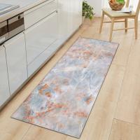 China Custom Size Polyester Marble Pattern Kitchen Floor Mat 40x120cm Long Square Doormat for sale