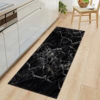 China Custom Size Polyester Marble Pattern Kitchen Floor Mat 40x120cm Long Square Doormat for sale