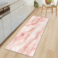 China Custom Size Polyester Marble Pattern Kitchen Floor Mat 40x120cm Long Square Doormat for sale