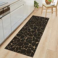 China Custom Size Polyester Marble Pattern Kitchen Floor Mat 40x120cm Long Square Doormat for sale