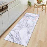 China Custom Size Polyester Marble Pattern Kitchen Floor Mat 40x120cm Long Square Doormat for sale