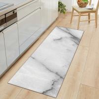 China Custom Size Polyester Marble Pattern Kitchen Floor Mat 40x120cm Long Square Doormat for sale