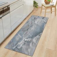 China Custom Size Polyester Marble Pattern Kitchen Floor Mat 40x120cm Long Square Doormat for sale