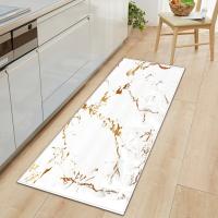 China Custom Size Polyester Marble Pattern Kitchen Floor Mat 40x120cm Long Square Doormat for sale