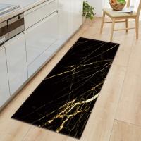 China Custom Size Polyester Marble Pattern Kitchen Floor Mat 40x120cm Long Square Doormat for sale