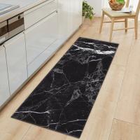 China Custom Size Polyester Marble Pattern Kitchen Floor Mat 40x120cm Long Square Doormat for sale