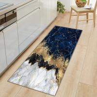 China Custom Size Polyester Marble Pattern Kitchen Floor Mat 40x120cm Long Square Doormat for sale