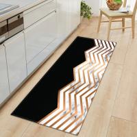 China Custom Size Polyester Marble Pattern Kitchen Floor Mat 40x120cm Long Square Doormat for sale