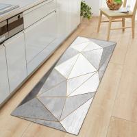 China Custom Size Polyester Marble Pattern Kitchen Floor Mat 40x120cm Long Square Doormat for sale