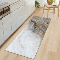 China Custom Size Polyester Marble Pattern Kitchen Floor Mat 40x120cm Long Square Doormat for sale