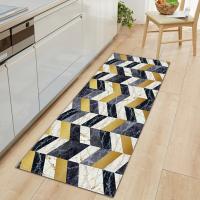 China Custom Size Polyester Marble Pattern Kitchen Floor Mat 40x120cm Long Square Doormat for sale