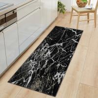 China Custom Size Polyester Marble Pattern Kitchen Floor Mat 40x120cm Long Square Doormat for sale