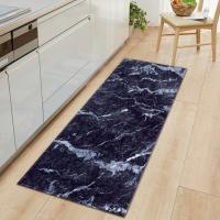 China Custom Size Polyester Marble Pattern Kitchen Floor Mat 40x120cm Long Square Doormat for sale
