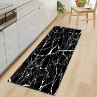 China Custom Size Polyester Marble Pattern Kitchen Floor Mat 40x120cm Long Square Doormat for sale