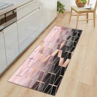 China Custom Size Polyester Marble Pattern Kitchen Floor Mat 40x120cm Long Square Doormat for sale
