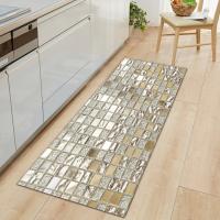 China Custom Size Polyester Marble Pattern Kitchen Floor Mat 40x120cm Long Square Doormat for sale