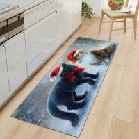 China Christmas Tree Kitchen Floor Mat Fatigue Runner Machine Washable 40x120cm Polyester for sale