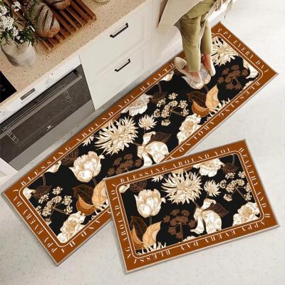 Cina Fiore della pianta che stampa rettangolo di Mats Non Slip 40*60mm del pavimento della cucina in vendita