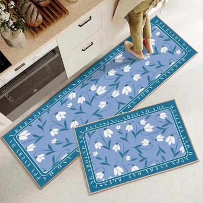 Cina Fiore della pianta che stampa rettangolo di Mats Non Slip 40*60mm del pavimento della cucina in vendita